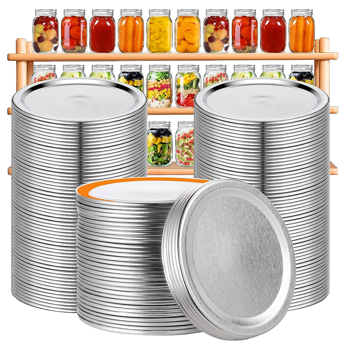 36 PCS Regular Mouth Canning Lids, Lids for Mason Jar, Split-Type