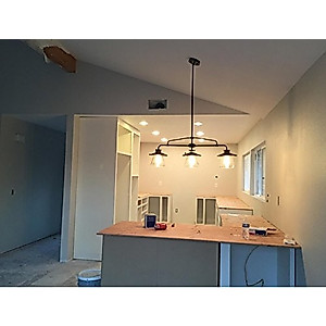 Globe Electric 64845 Nate 3-Light Pendant, Oil Rubbed Bronze, Clear Glass Shades