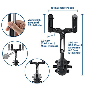 KKaizhengZ Rear View Mirror Phone Holder, 360° Rotatable and Retractable Car Phone Holder, New Upgrade & Multifunctional 4 Claws Phone Mount for Car Compatible with All 4-7 Inch Smartphones