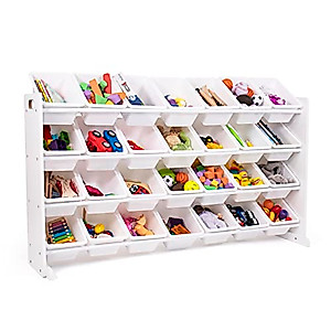 Humble Crew Mega Kids Toy Storage Organizer with 28 Storage Bins, White