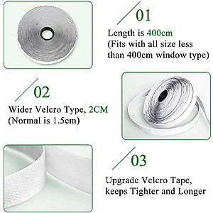 WASAIQI 400CM Universal Window Seal for Portable Air Conditioner and Tumble Dryer, Seal for AC Unit with Zip and Adhesive Fastener, Easy to Install, Works with Every Mobile Air-Conditioning