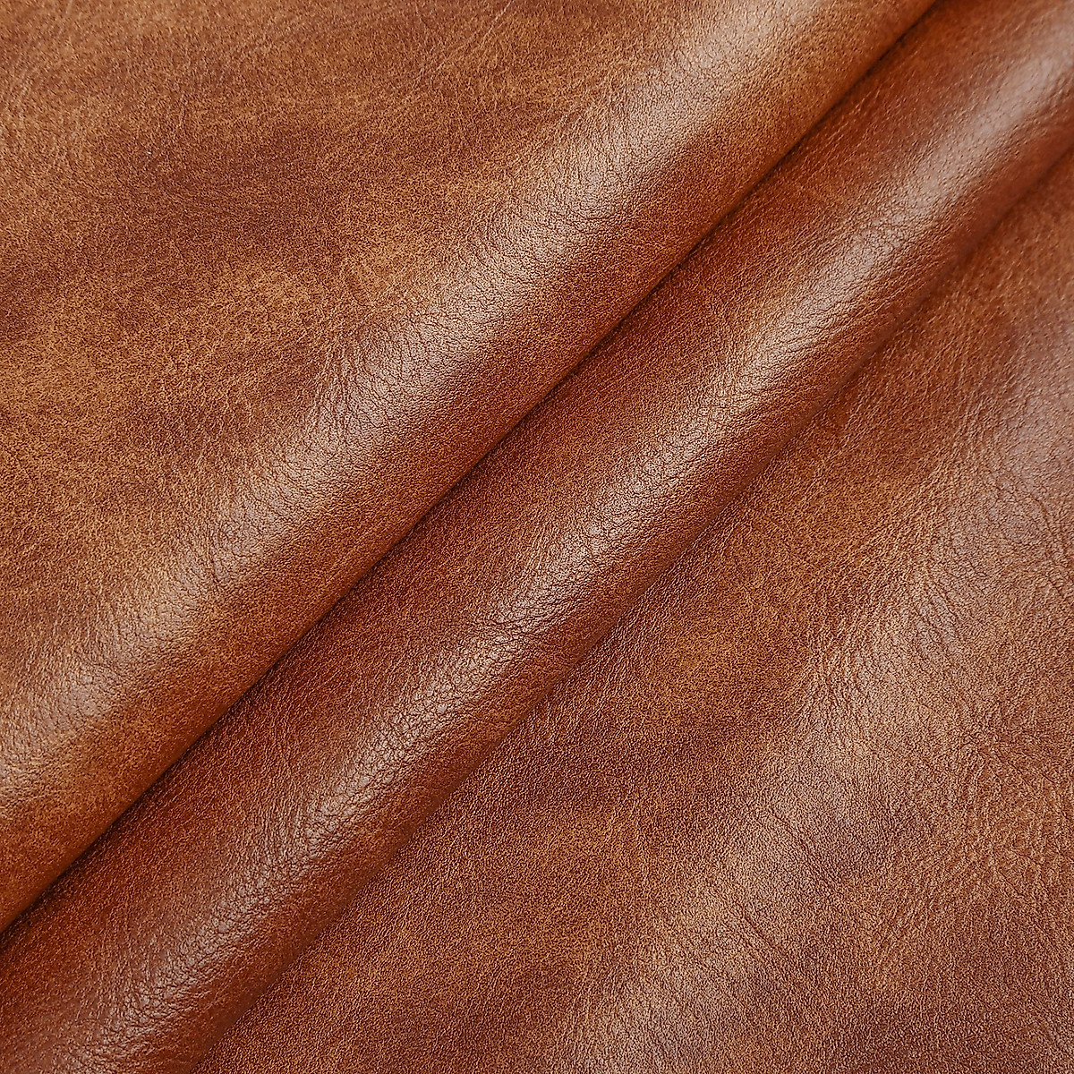 Premium Faux Leather Upholstery Fabric 1.2mm Thickness，Waterproof Upholstery Leather Distressed Bark Fabric(Light Brown,Pre-Cut 36"x54")