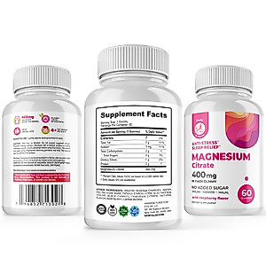 DR. MORITZ Magnesium Citrate Gummies Sugar-Free - Calm Magnesium Gummies Supplement for Children, Sugar-Free Chews for Kids & Adults (60 Count)