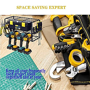 LFGKeng Floating Tool Shelf Organizer, 3 Layer Heavy Duty Power Tool Storage Rack, Detachable Design, Garage Tool Storage Organizer Holder for Handheld and Power Tools, Perfect for Fathers Day