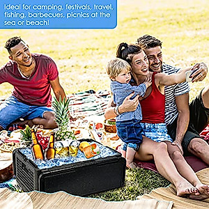 Camping Coolers, Outrora Black 39L 60 Can Large Insulated Cooler Ice Chest, Waterproof Surface Collapsible Keep Cold and Warm Portable Personal Car Cooler for Camping, Hiking, Fishing, Travel, Beach