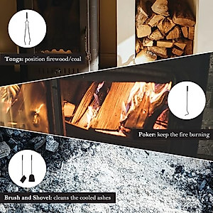 JVL 11-324 Lambeth Contemporary Fireside Companion Arch Tool Set, Steel, Black, 23 x 14 x 66 cm, 4 Pieces …