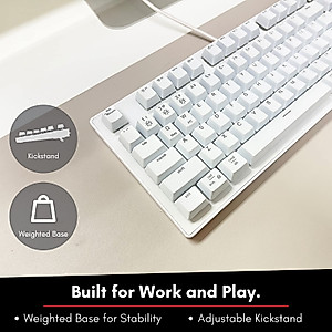 Macally Mac Mechanical Keyboard Backlit - Retro, but Modern - (Tactile/Audible Brown Switches) USB Backlit Wired Keyboard with Crisp White LEDs and Weighted Base - TKL Keyboard for Mac and PC
