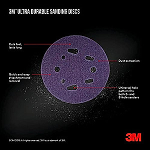 3M DISC5IN10PK120 Sanding Discs, 5 inch, Purple