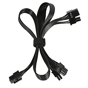 Certusfun PCIE Cable for EVGA, 65CM Male to Male 8 Pin to Dual 6+2 Pin GPU Power Cable for EVGA G+ G2 G3 G5 G6 GA GM GT P2 P3 P5 P6 P+ T2 T3 (65cm+15cm)