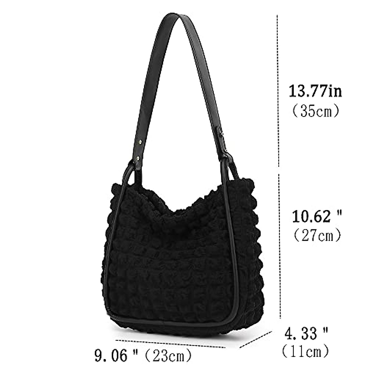 Tote Handbags for Women, Large Shoulder Bag Fashion Tote Handbag Ladies Top-handle Purse Bag, Girls Shoulder Bucket Bag (Black)