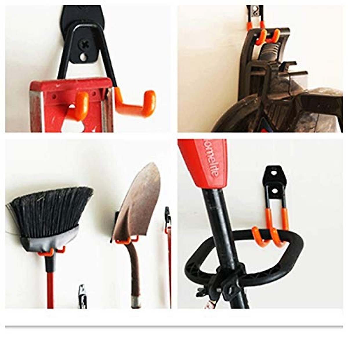 Garage Storage Utility Hooks, Wall Mount Hanging Hooks, Steel U-Hooks Tool Organizer Holder, 2-Pack