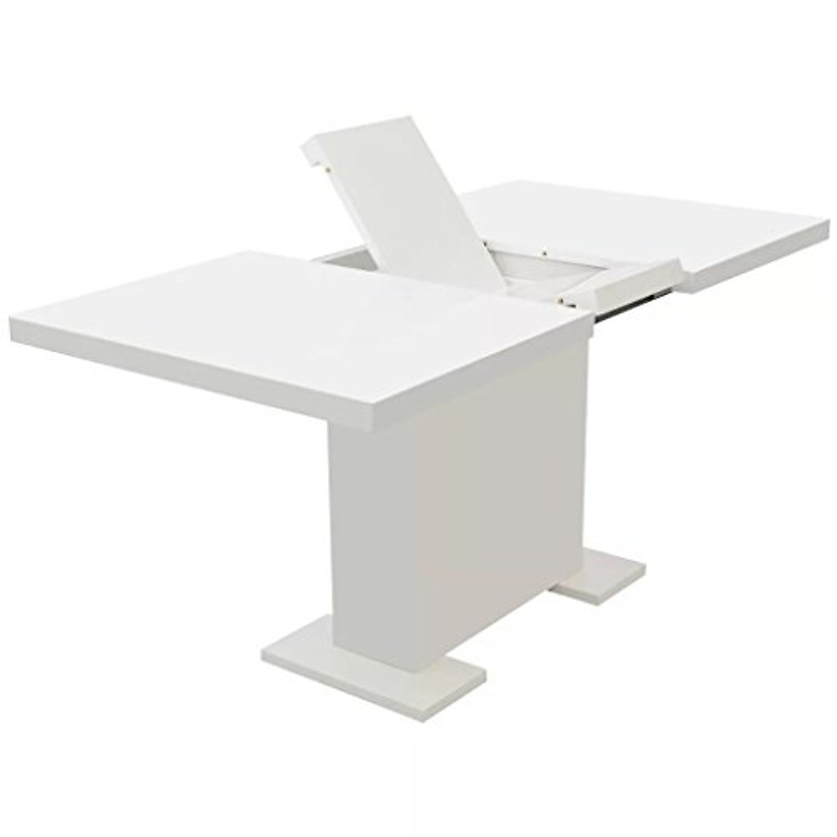 Tidyard Extendable Dining Table High Gloss White