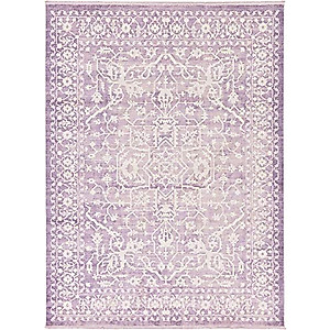Unique Loom New Classical Collection Traditional Classic Intricate Design with Distressed Vintage Detail, Area Rug (9' 0 x 12' 0 Rectangular, Purple/ Ivory)