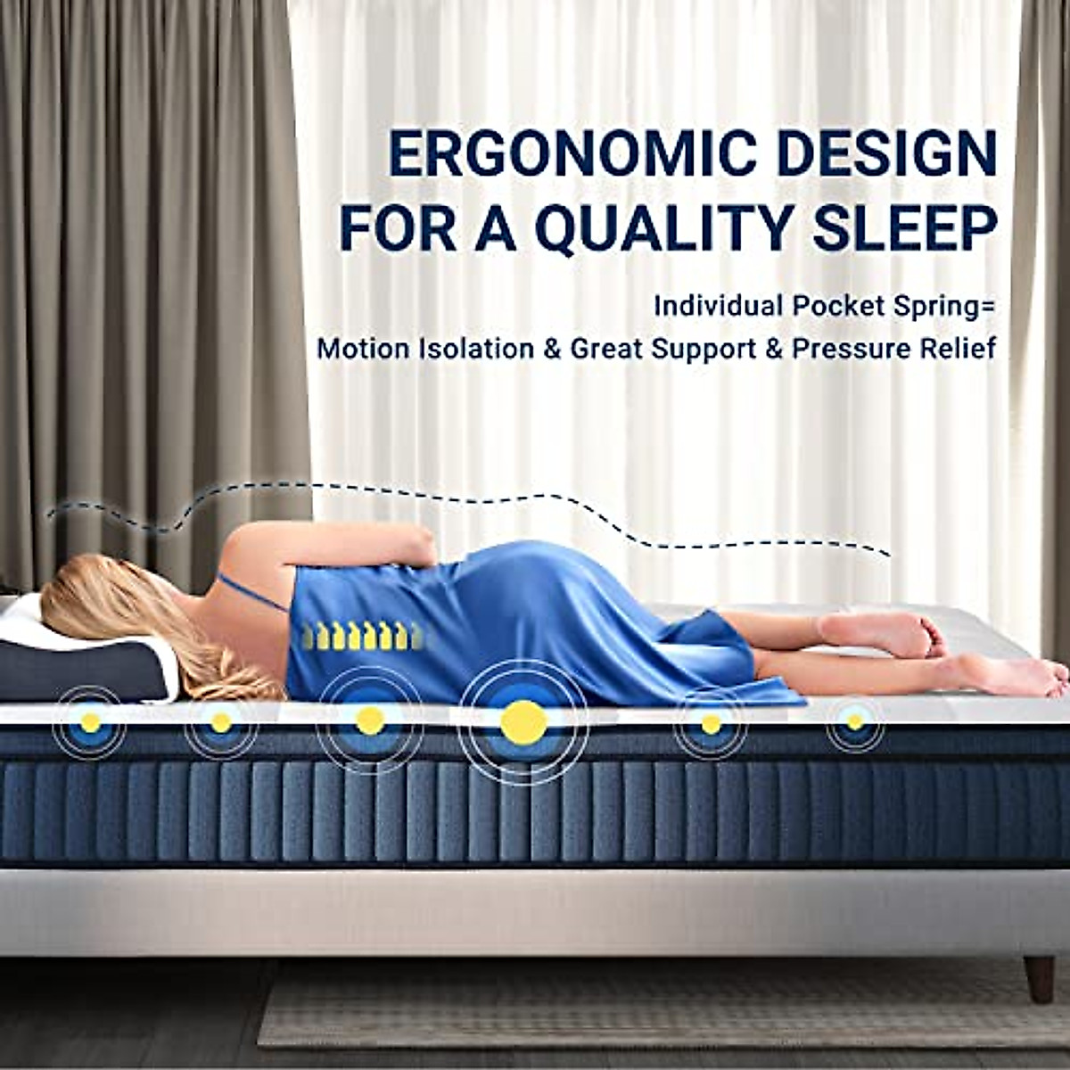 Avenco King Mattress, King Size Mattress in a Box, 12 Inch Latex Hybrid Mattress King, Cool Tencel Fabric & Bamboo Memory Foam & Pocket Spring, Medium Firm, CertiPUR-US, 10 Years Support (NDSM30)