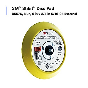3M Stikit Disc Pad, 05576, 6 in, 3/4 in x 5/16-24 in, For PSA Discs, Sander, Durable Foam Body