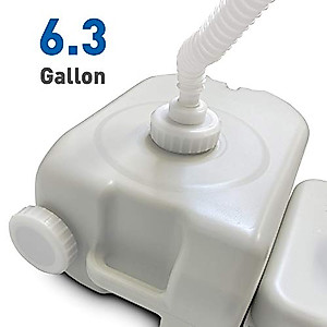 Portable Foot Operated Outdoor Hand Washing Sink Station – Includes Dirty Water Tank – Towel Holder & Soap Dispenser – 4.5 Gallon - Great for Camping, Business, Events, RV, Etc., white, 40