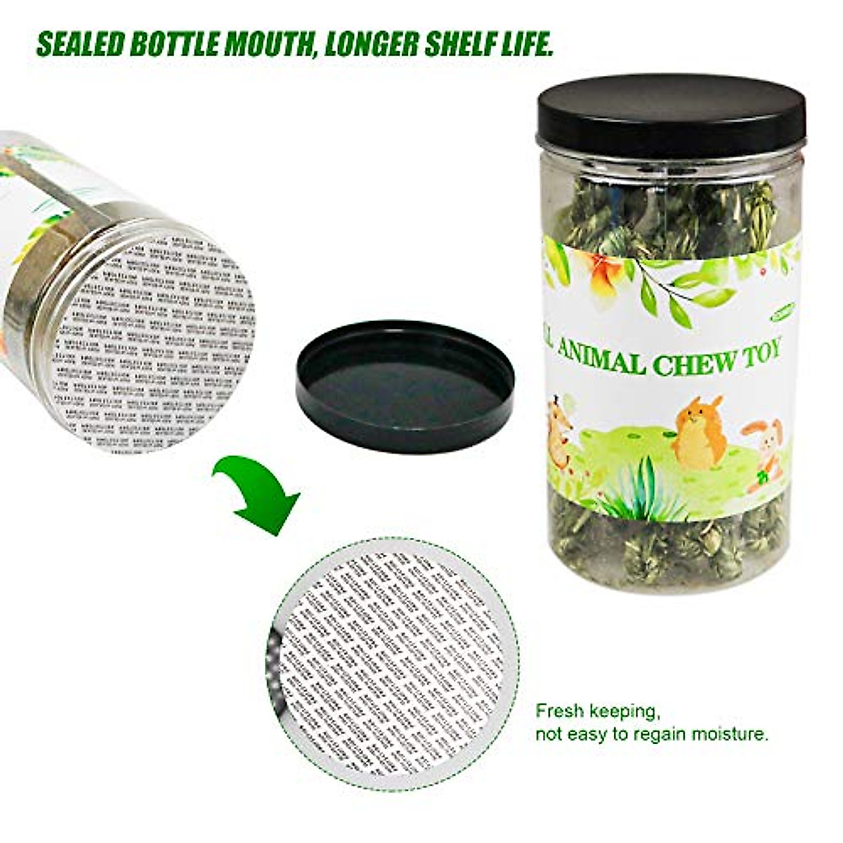 Roundler Rabbit Chew Toys, Small Animal Treats Natural Timothy Grass Chew Toys, Grass Stick Pet Snacks Molar Teeth Grinding Toy Chewing for Chinchillas Hamsters Guinea Pig Dwarf Rabbit Gerbils (H04)