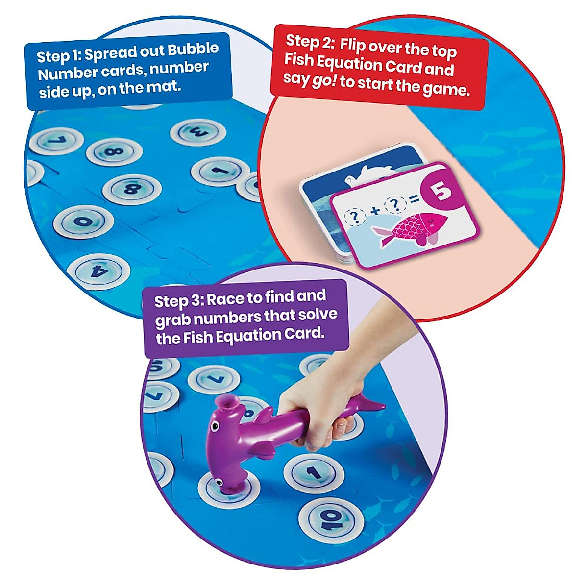 hand2mind Hammerhead Number Hunt! Math Game, Addition and Subtraction Games, Educational Board Games, Fun Games for Family Game Night, Kindergarten Learning Games for Kids Ages 5-7, Kids Learning Toys