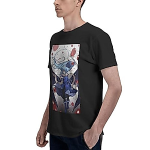 Anime That Time I Got Reincarnated As A Slime Rimuru Tempest Men's T-Shirt Summer Casual O-Neck Short Sleeve Shirts 5X-Large Black