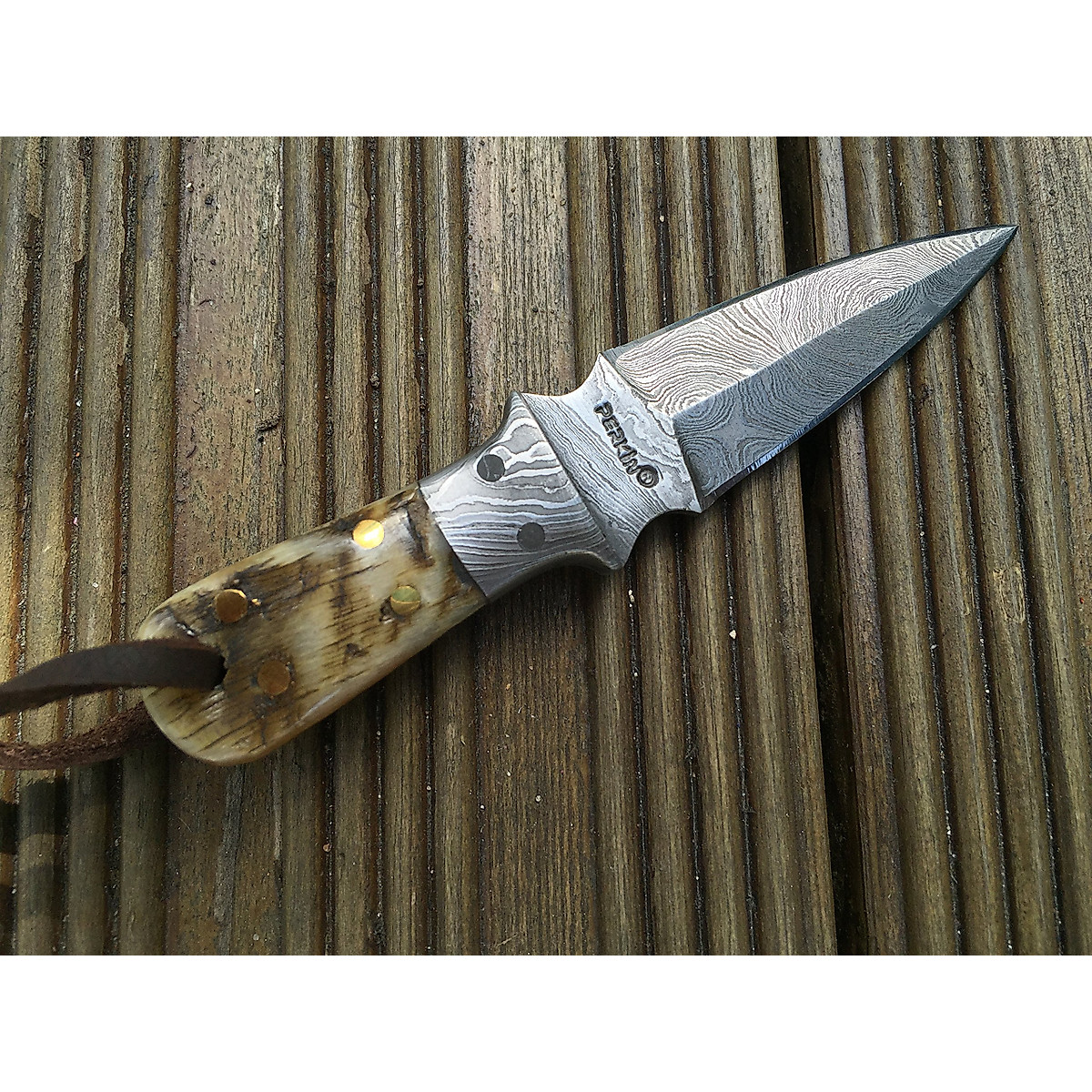 Perkin Handmade Knife - Damascus Steel Hunting Knife - Neck Knife