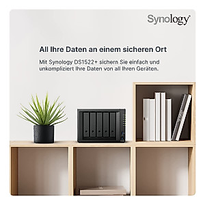 Synology DS1522+ 5-Bay Desktop NAS Solution 5x3,5/2,5" SATA HDD/SSD, 2X M.2 2280 NVMe SSD, 8GB RAM