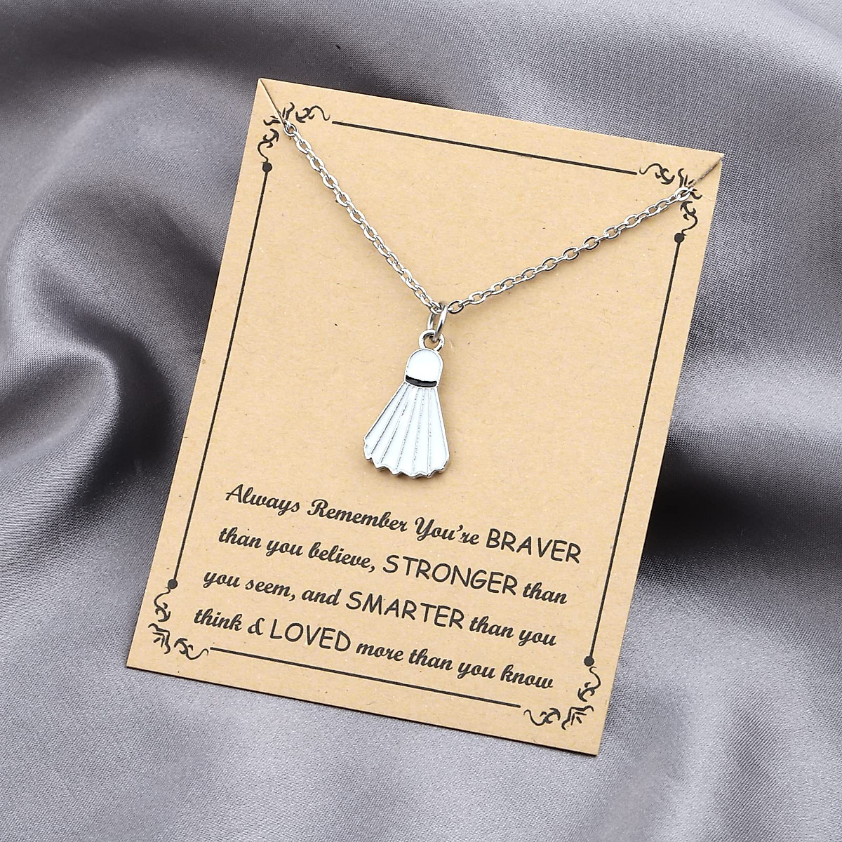 FUSTMW Badminton Necklace Badminton Racket Pendant Gifts Sports Ball Inspirational Gifts Badminton Player Gifts for Badminton Lovers (Necklace)