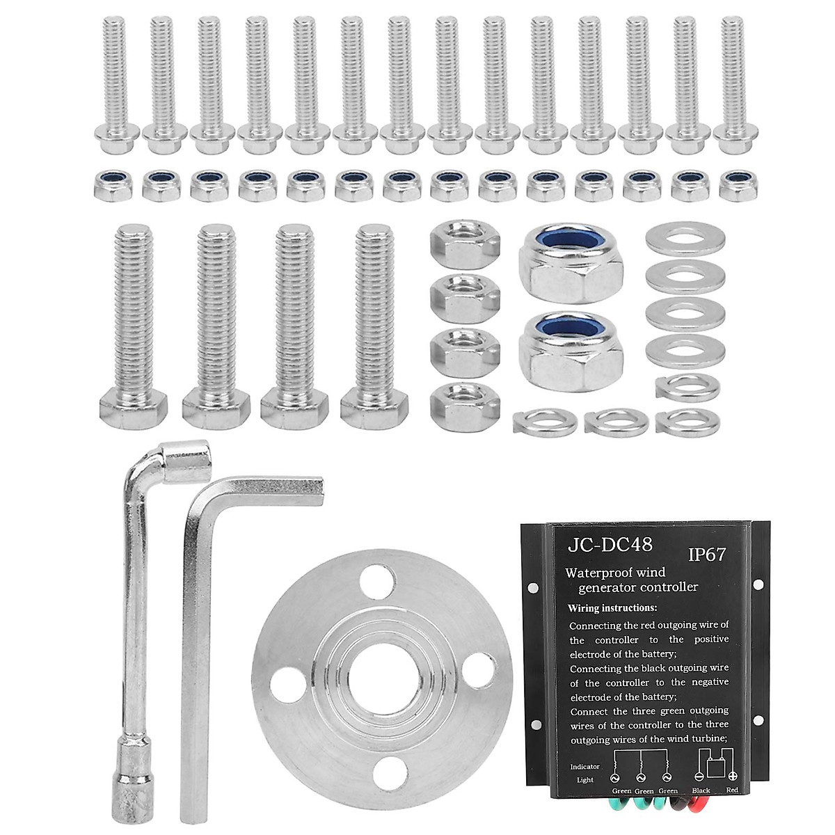 1200W Small Wind Generator Turbines Kit 3 Blades Generator Power Parts Turbines Kit for Marine Home Charging(Black 48V)