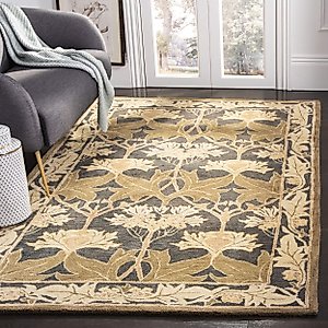 SAFAVIEH Anatolia Collection Accent Rug - 2' x 3', Navy & Sage, Handmade Traditional Oriental Wool, Ideal for High Traffic Areas in Entryway, Living Room, Bedroom (AN541A)