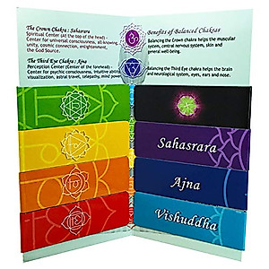 Chakra Magnetic Bookmarks 8 Pieces, with Guide Card on Chakras - for Books, Journals, or Small Notes
