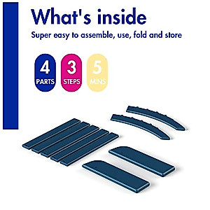 BRIOPAWS Folding Adirondack Ottoman, 19.7W x 18.5L x 13H Inch, HDPE All Weather Adirondack Chair Footrest, Plastic Footstool for Deck Backyard Patio Outdoor Poolside Porch Lawn Indoor, Blue