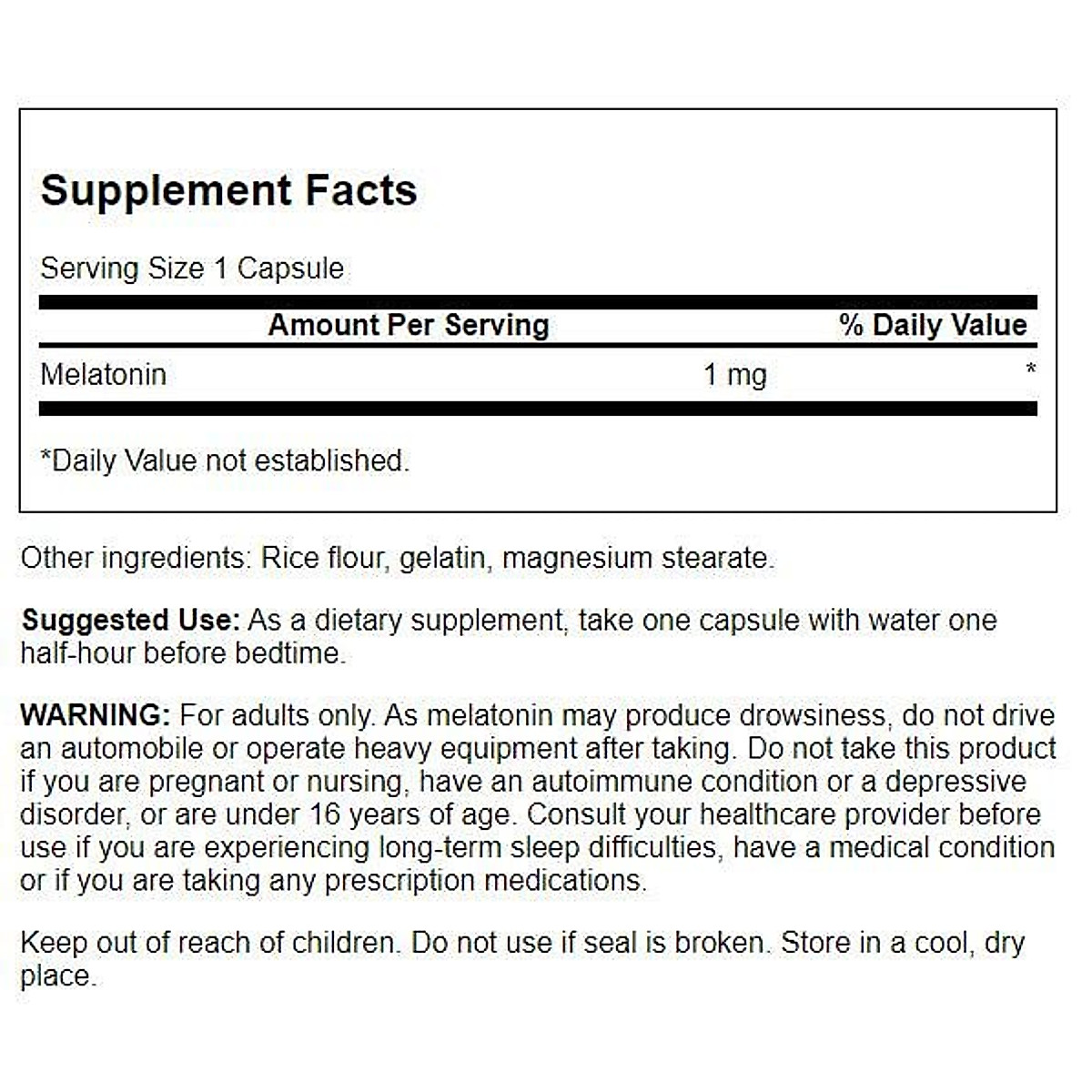 Swanson Melatonin - Herbal Supplement Promoting Relaxation & Sleep Support - Aiding a Normal Sleep Schedule - (120 Capsules, 1mg Each)