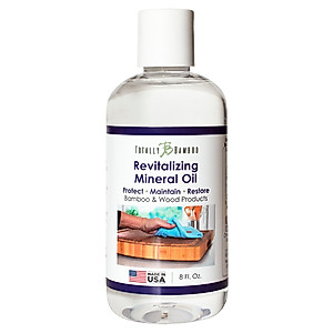 Totally Bamboo Revitalizing Mineral Oil for Bamboo & Wood Cutting Boards, Food Grade & Food Safe, 8 Oz Capacity