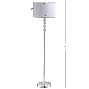 JONATHAN Y JYL2028A Aubrey 59.5" Crystal/Metal LED Floor Lamp Contemporary,Glam,Transitional for Bedrooms, Living Room, Office, Reading, Clear/Chrome