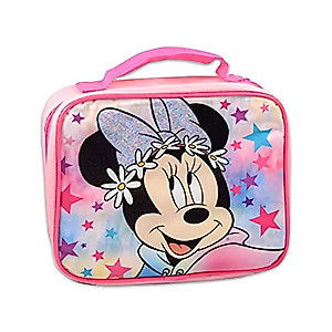 Walt Disney Studio Minnie Mouse Backpack With Lunch Box For Girls, Kids ~ 5 Pc Bundle With 16Inch Minnie School Bag, Lunch Box, Stickers, And More (Minnie Mouse School Supplies)