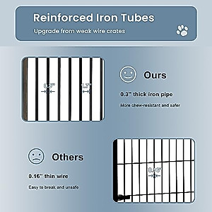 Lyromix 37'' Dog Crate Furniture with Shelves for Small to Medium Pets, Wooden Cage End Table Side Table, Heavy Duty Indoor Puppy Kennel with Sliding Door, Brown