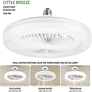 shyliey Low Profile Ceiling Fan Light with Remote Control 2-in-1 Multifunctional Round Modern Dimmable Electric E27 Ceiling Fan Kit with Lights for Home Bedrooms Kitchen Office (Yellow)