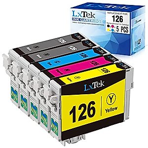 LxTek Remanufactured Ink Cartridge Replacement for Epson T126 126 to use with Workforce 545 645 845 630 840 WF-7510 WF-3520 WF-3540 WF-3530 WF-7510 Printer (5-Pack)