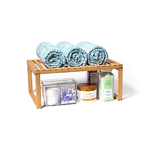 Lipper International Bamboo Kitchen Cabinet Shelf for Organizing a Pantry, Countertop, or Bathroom, 15 5/8" x 10" x 6 1/4"