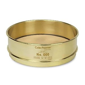 Cole-Parmer Testing Sieve, 8" OD Brass Frame/Brass Wire, Full Height, No. 200