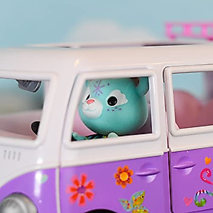 Sunny Days Entertainment Honey Bee Acres Rainbow Ridge Flower Groove Van – Purple Vehicle with Exclusive Unicorn Figure | Tie Dye Stickers to Customize Toy
