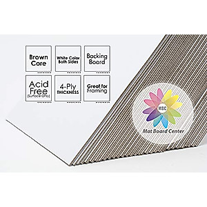 Mat Board Center, 16x20 Uncut Backer Boards - Full Sheet - for Art, Prints, Photos, Prints and More, White Backing, 10-Pack