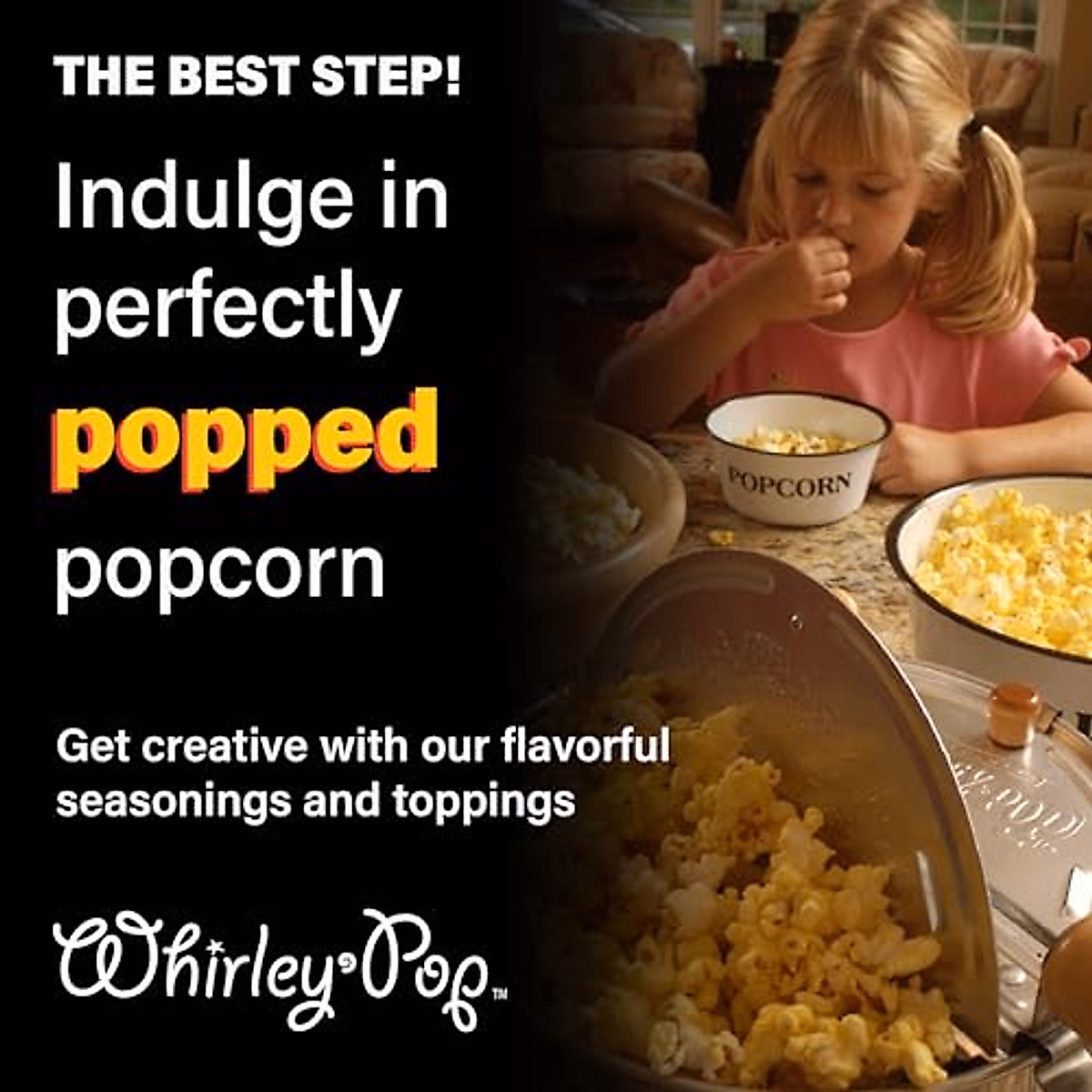 Platinum Series Whirley Pop Popcorn Maker - 6 Quart Stainless Steel Popcorn Popper, Popcorn Maker with¬†Metal Gears, Wabash Valley Farms Stove Top Popcorn Maker (Stainless Steel)