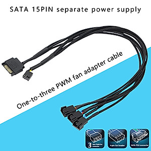 XMSJSIY SATA to 3 Pin 4 Pin PWM Fan Adapter Splitter Hub for 12V Desktop Computer Cooler Case Fans, 2 Pieces Packing