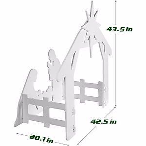 JAZIPO Large Nativity Scene Outdoor, Weather-Resistant Nativity Set Christmas Holy Family Christmas Decorations Outdoor for Front Yard, Lawn and Church