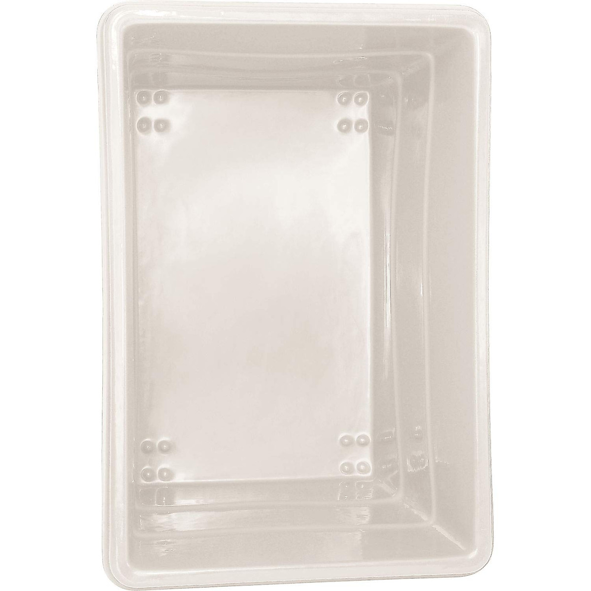 Global Industrial 20 Bushel Plastic Bulk Box Truck, Steel Chassis Base, White, 50-2/5"L x 34-3/5"W x 35-3/5"H