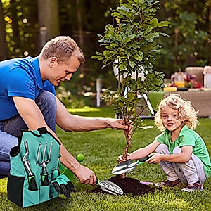 Glaric Gardening Tool Set 10 Pcs, Aluminum Garden Hand Tools Set Heavy Duty with Garden Gloves ,Trowel and Organizer Tote Bag ,Planting Tools ,Gardening Gifts for Women Men