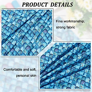 FINGERINSPIRE Mermaid Scales Fabric Cotton Fabric 39x57 inch Deep Sea Blue Polyester Fabric Mermaid Printed Fishscale Pattern Fabric Cloth for T-Shirt, Dress Sewing, DIY Craft, Tablecloth