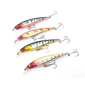 3.54 in Fishing Lures Minnow Hard Bait Slow Sinking Swimbait Fishing Tackle Kits for Bass