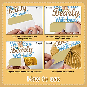 10 Pcs Bear Baby Shower Party Supplies Bear Honeycomb Centerpieces for We Can Bearly Wait Baby Party Decorations Table Honeycomb for Boys Kids Gender Reveal Baby Shower Wedding Birthday Party Favors