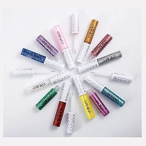 Quxunzzz Liquid Glitter Eyeshadow,Liquid Glitter Eyeliner Metallic Glitter Shimmer Eye Looks Waterproof Long Lasting Quick-Drying Sparkling Eye Shadow Makeup euphoria makeup 11